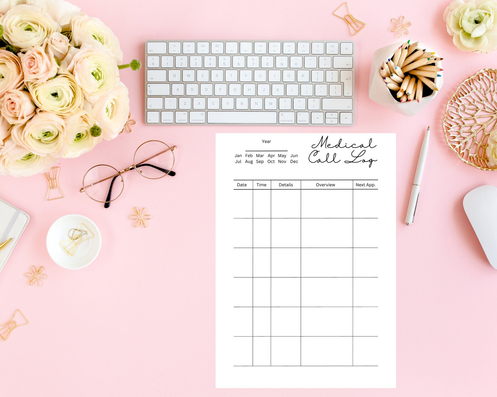 Medical Appointment Call Log Printable and Editable, Chart Appointment ...