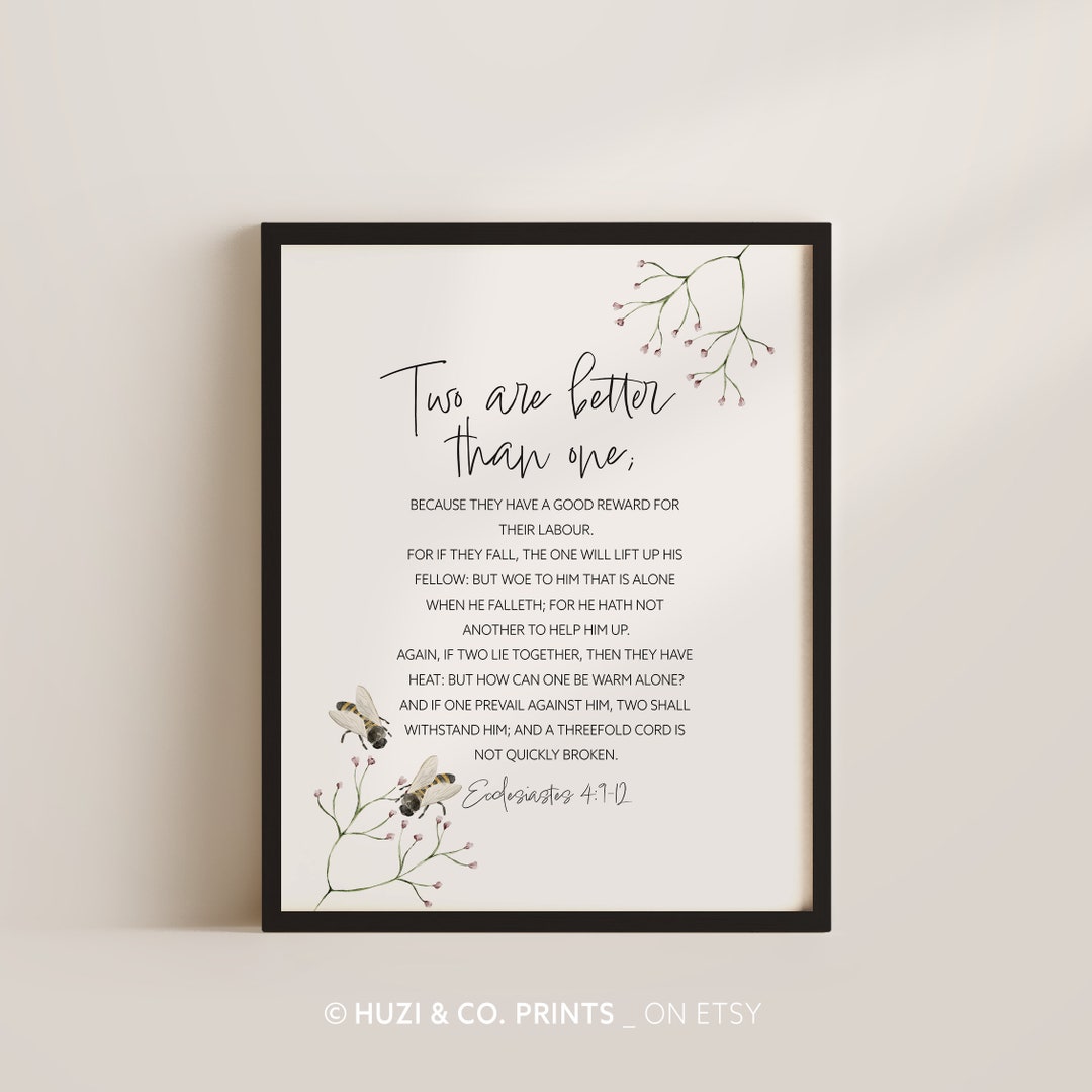 Two Are Better Than One, Bible Verse Poster, Christian Artwork, This is ...