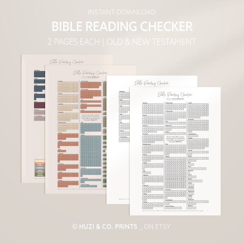 Bible Reading Checker, Bible Tracker Printable, Bible Chapter Checklist ...