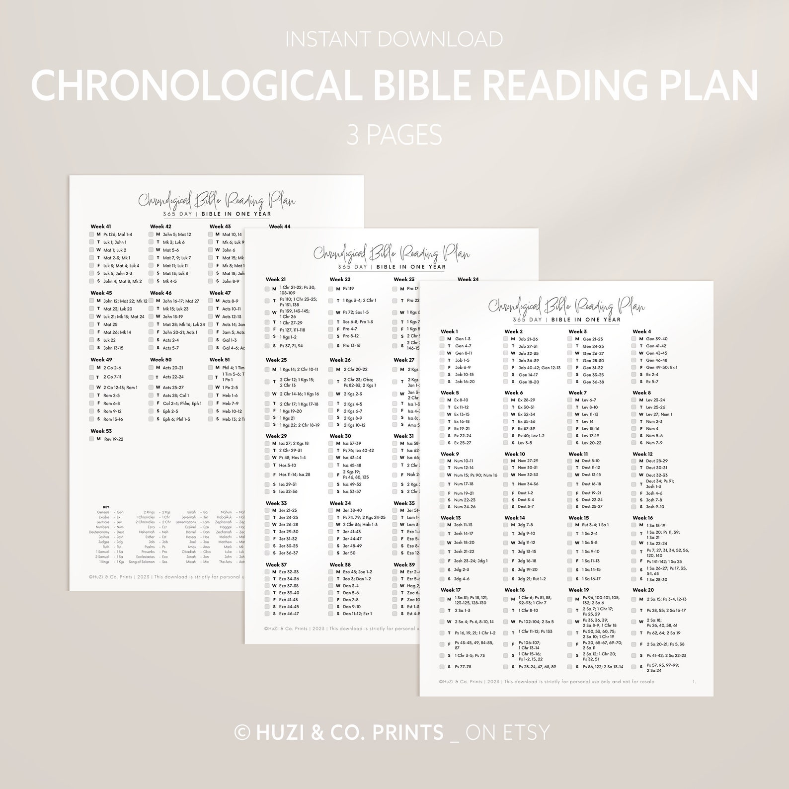 Chronological Bible Plan, Bible Reading Plan Printable, 1 Year Bible ...