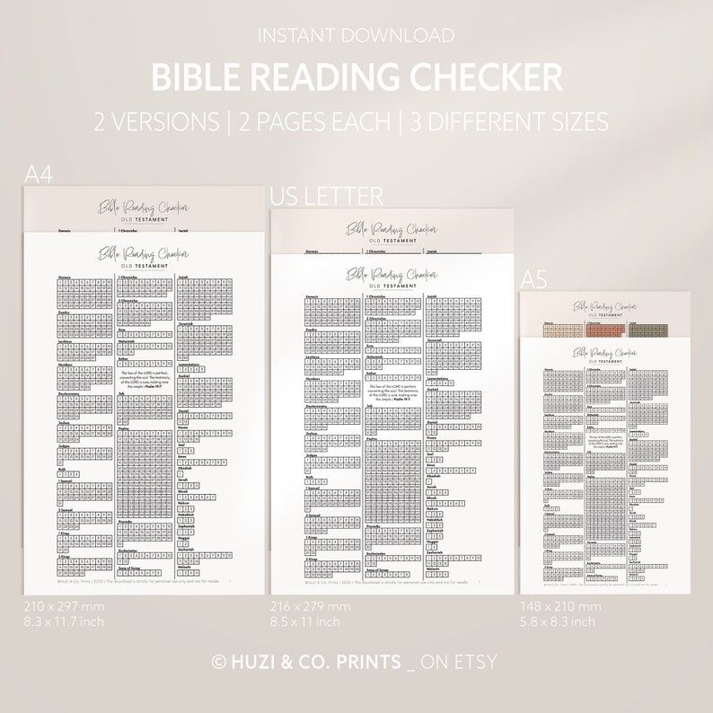Bible Reading Checker, Bible Tracker Printable, Bible Chapter Checklist ...