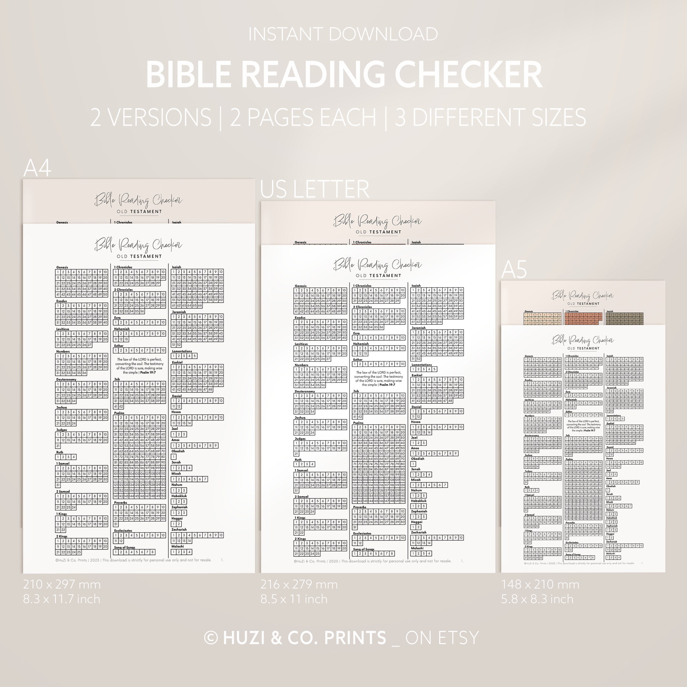 Bible Reading Checker, Bible Tracker Printable, Bible Chapter Checklist ...