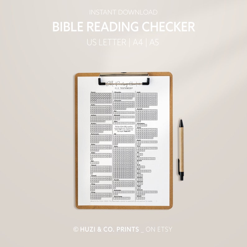 Bible Reading Checker, Bible Tracker Printable, Bible Chapter Checklist ...