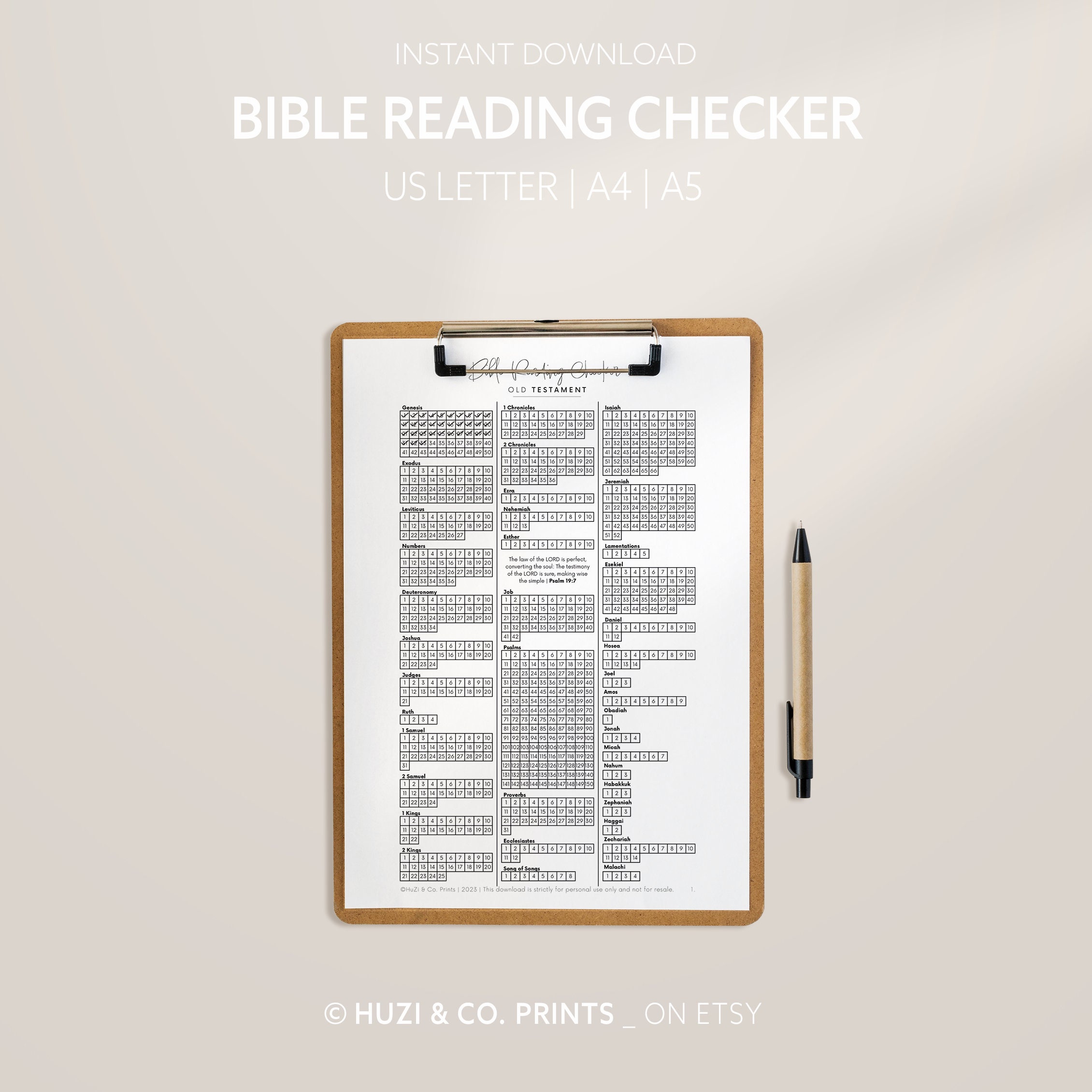 Bible Reading Checker, Bible Tracker Printable, Bible Chapter Checklist ...