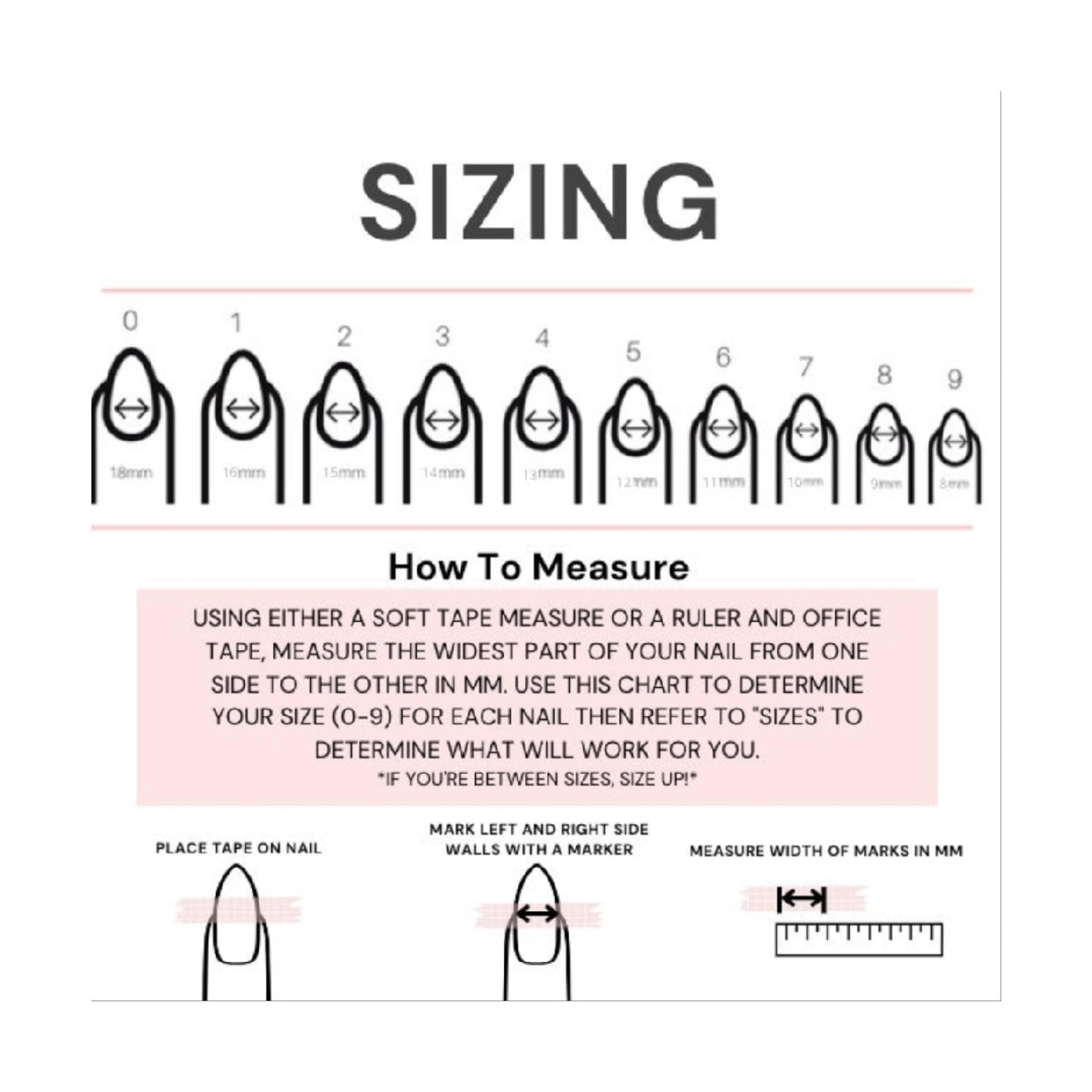 PRESSON NAIL Sizing Kit, Sample Nail Tips, Sizing Kit for Press Ons ...