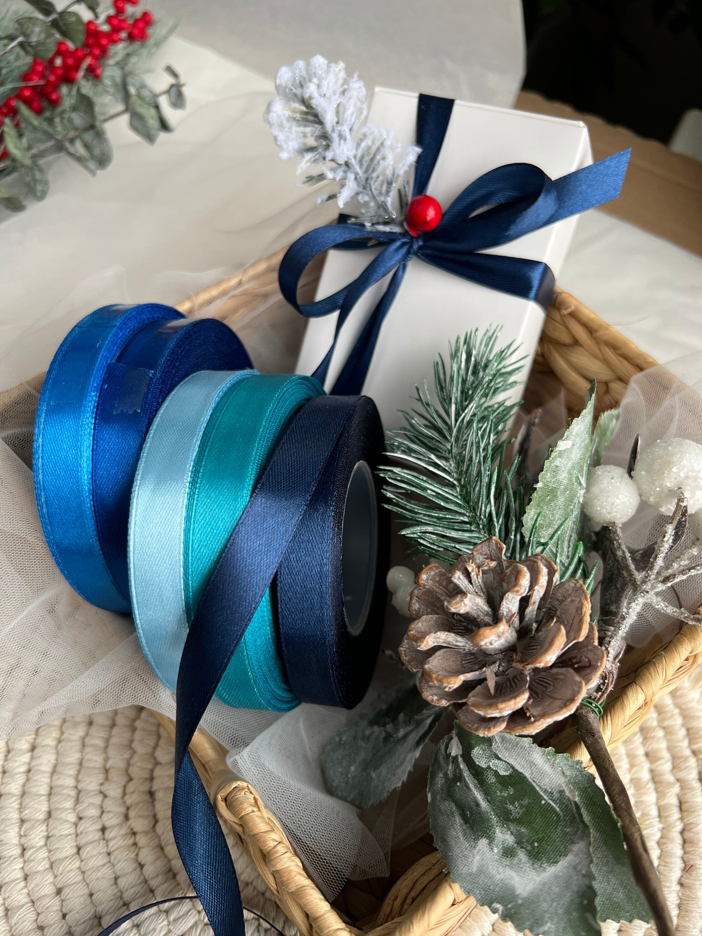 Blue Ribbon Baby Blue Ribbon Turquoise Satin Ribbon Satin by - Etsy