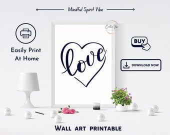 Love Printable Wall Art, Love Sign, Modern Bedroom Poster ...