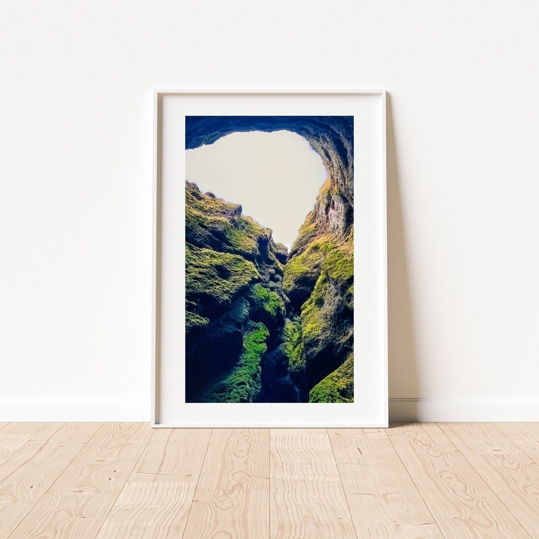 Enchanting Moss Cavern Digital Moss Art Print, Iceland Photography ...
