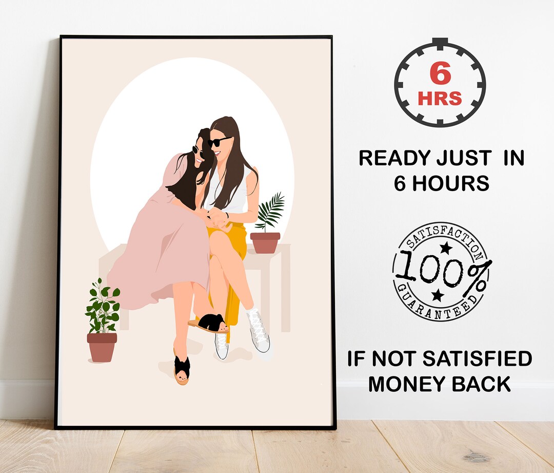 Faceless Sketch From Photo, Minimal Wall Art Decor, Custom Portrait ...