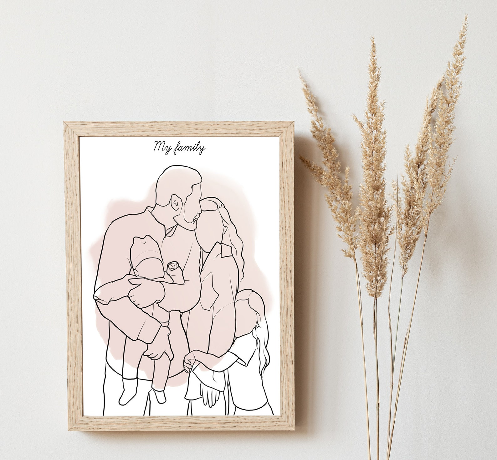 Custom Faceless Portrait, One Line Drawing, Outline Drawing, Gift for ...