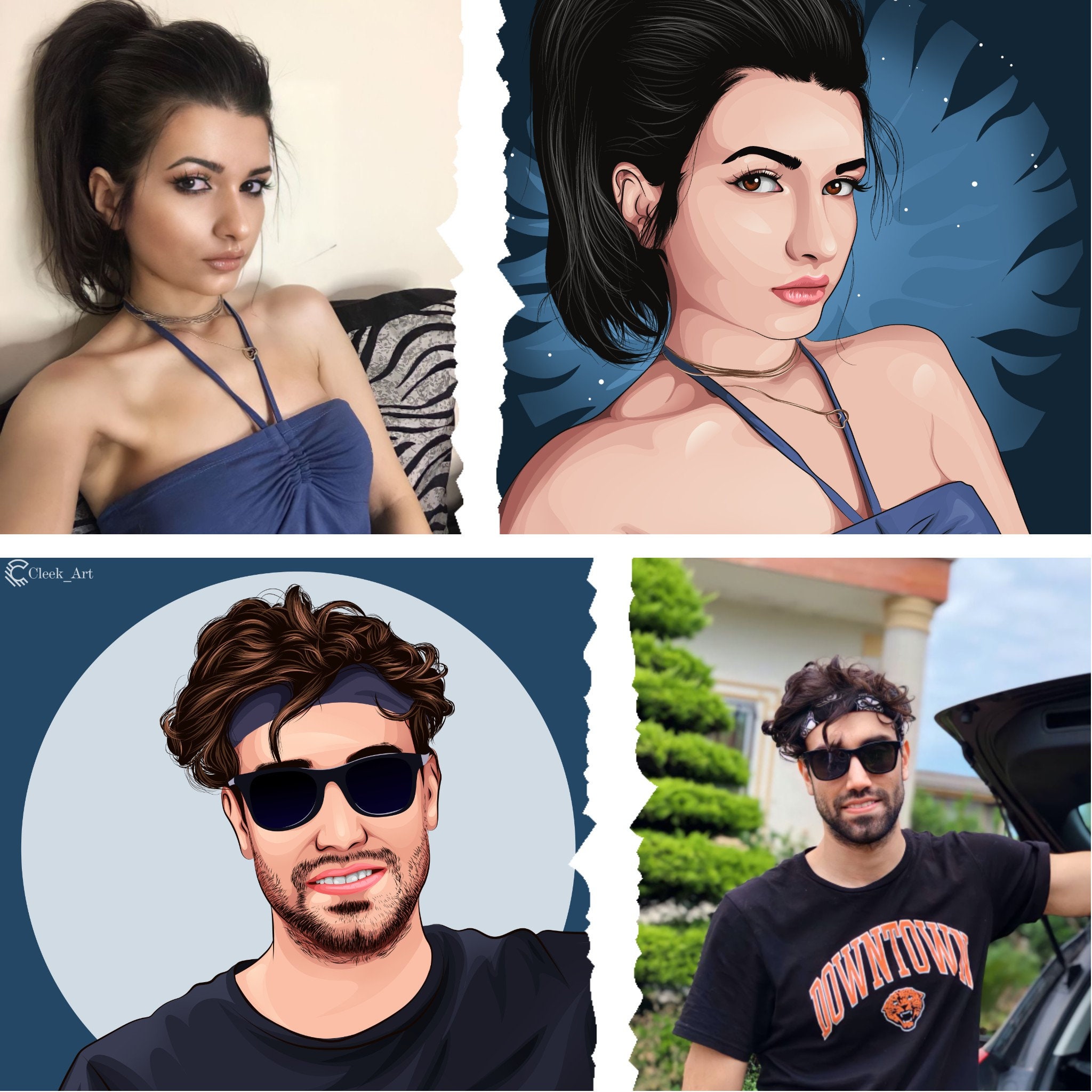 Personalized Cartoon Drawing From Photo Cartoon Customized - Etsy