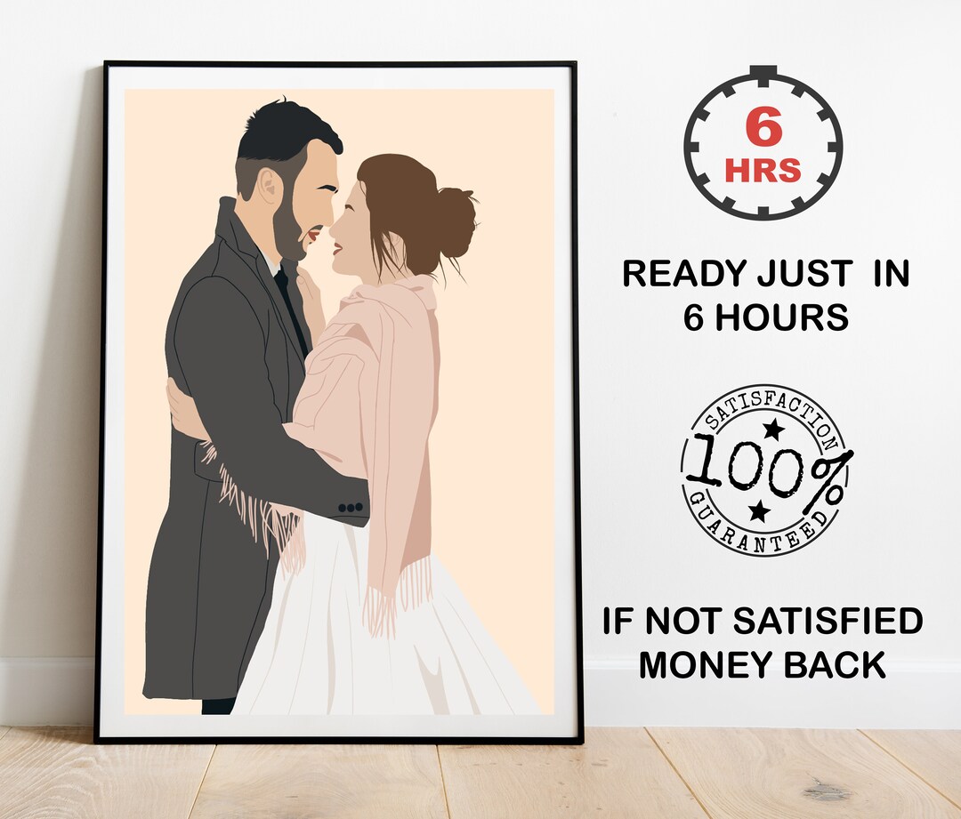 Custom Minimalist Digital Portrait Faceless, Faceless Portrait Print ...