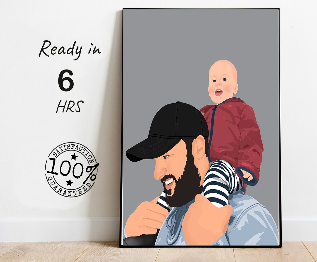 Gift for Fathers Birthday, Faceless Portrait Print, Faceless Painting ...