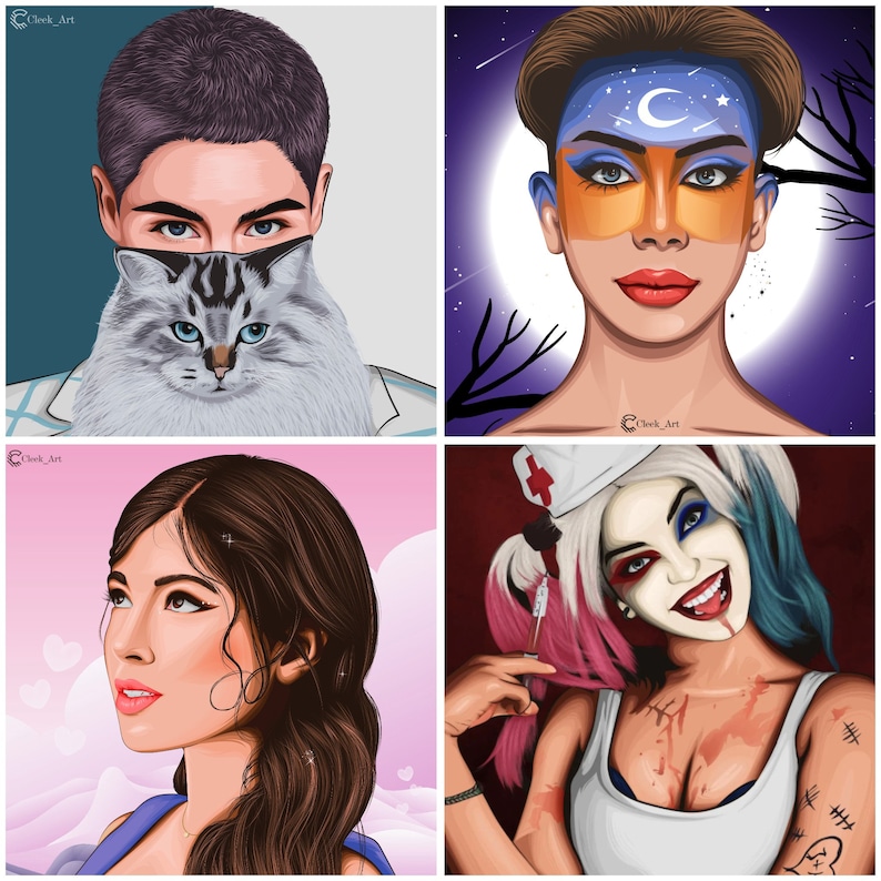 Personalized Cartoon Drawing From Photo Cartoon Customized - Etsy