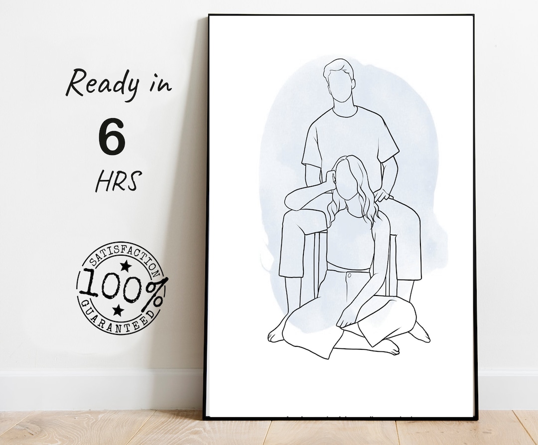 Sketch Outline Valentine's Day Illustration, Soulmate Personalized ...