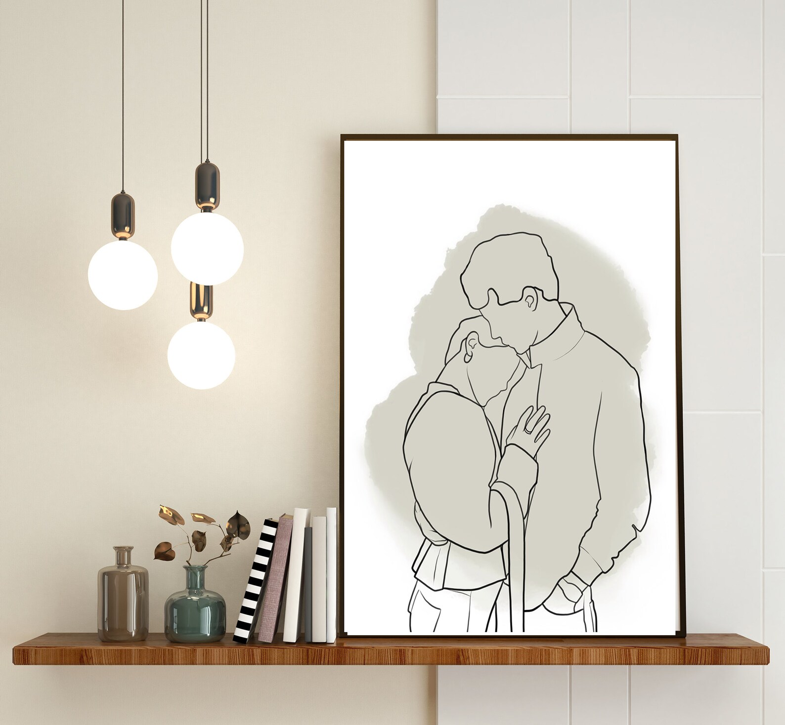 Custom Faceless Portrait, One Line Drawing, Outline Drawing, Gift for ...