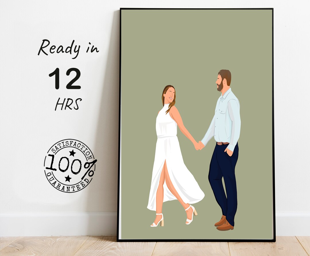 Custom Boyfriend Gift From Photo, Printable Family Faceless Portrait ...