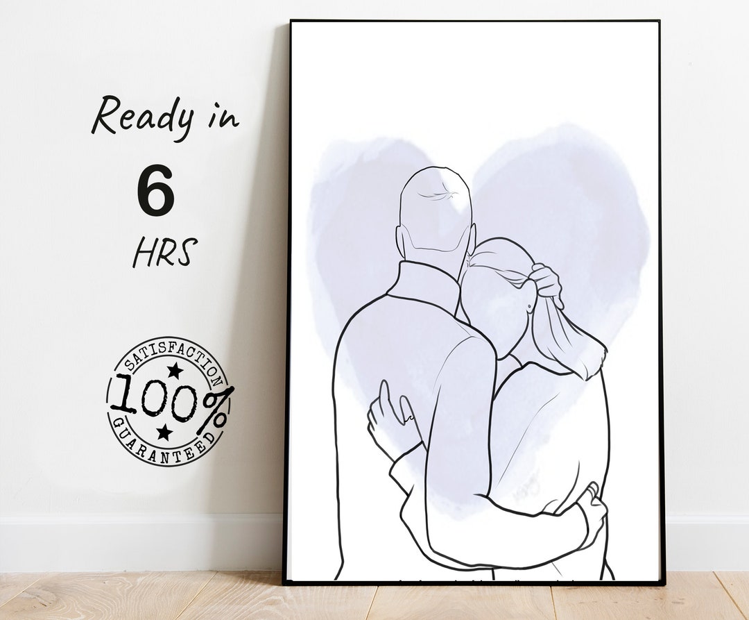 Custom Couple Line Drawing: Personalized Soulmate Art (digital File) - Etsy
