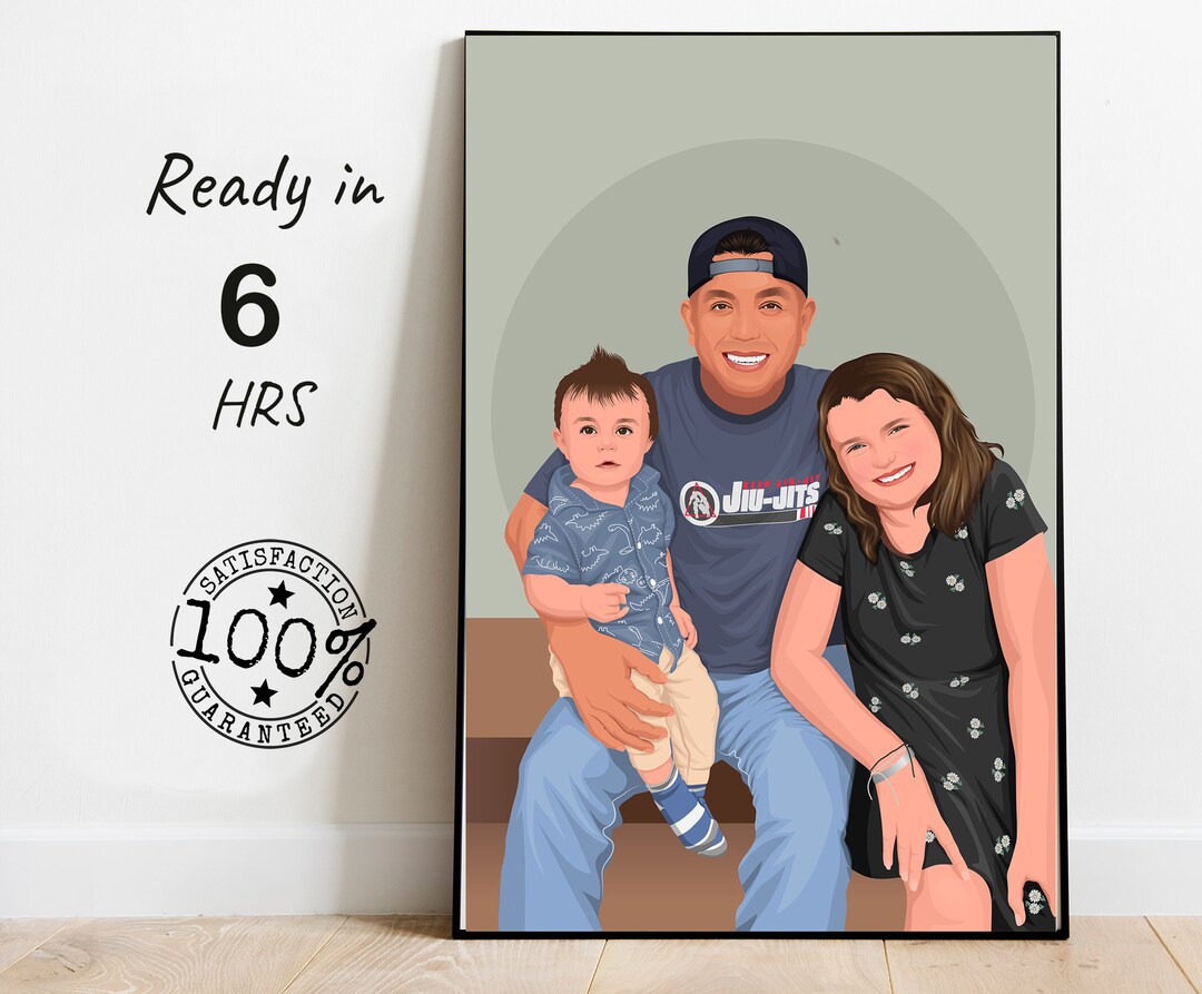 Custom Faceless Family Portrait, Gift for Dad (digital Art) - Etsy