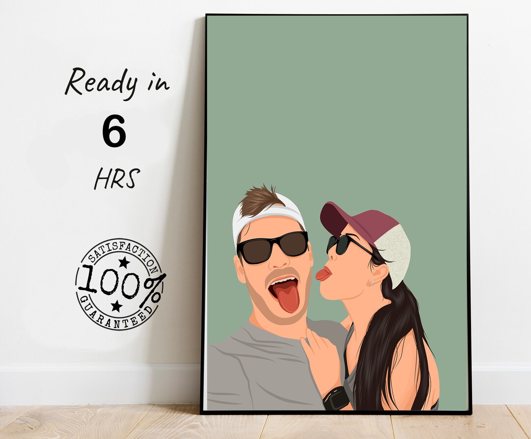 Faceless Portrait Custom Drawing, Customized Couple Faceless Drawing ...