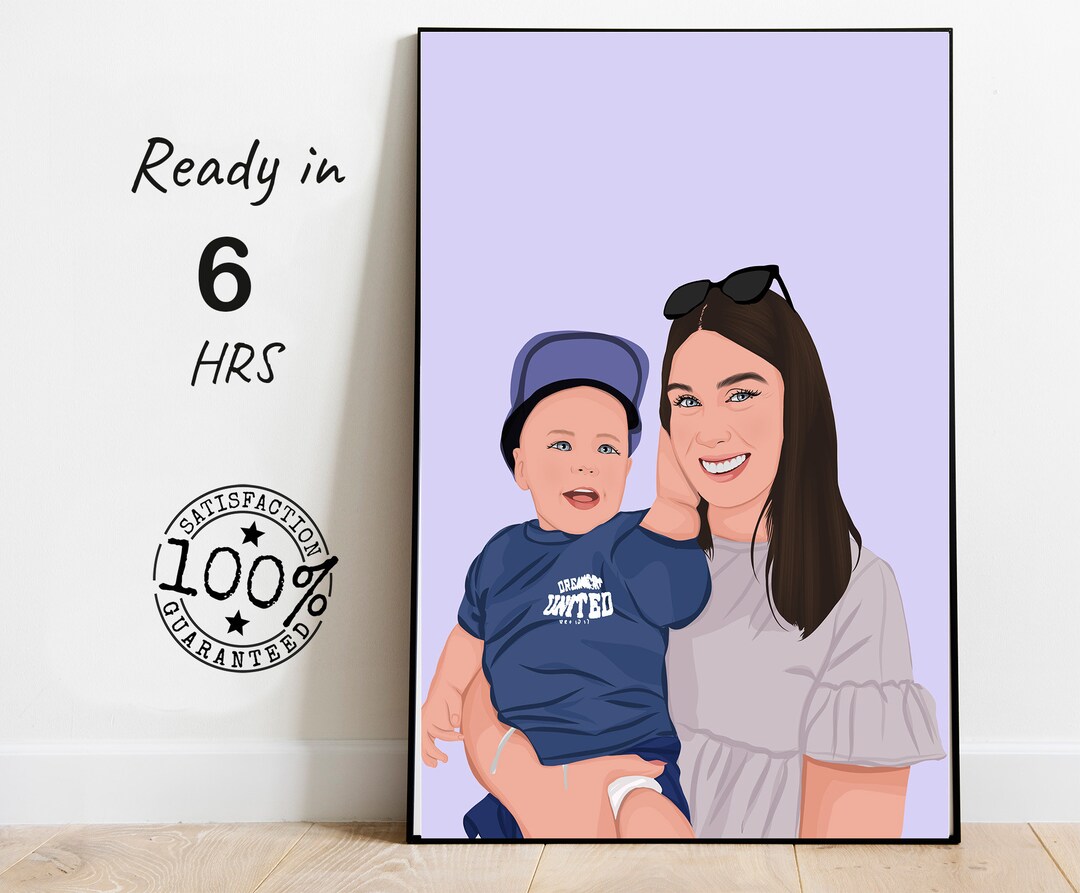 Custom Faceless Portrait, Family Photo Drawing (digital File) - Etsy