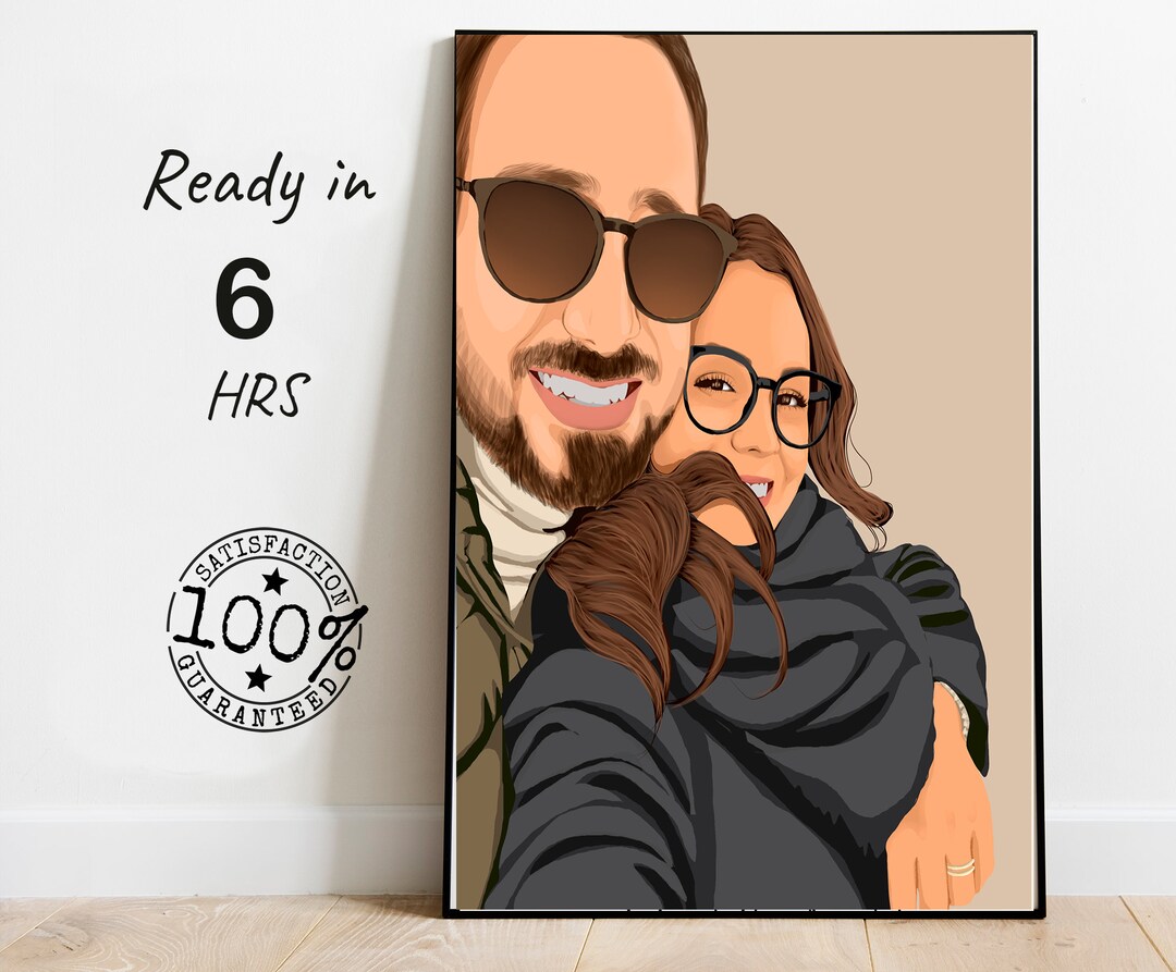 Printable Faceless Drawing, Custom Digital Portrait, Wall Decor Print ...