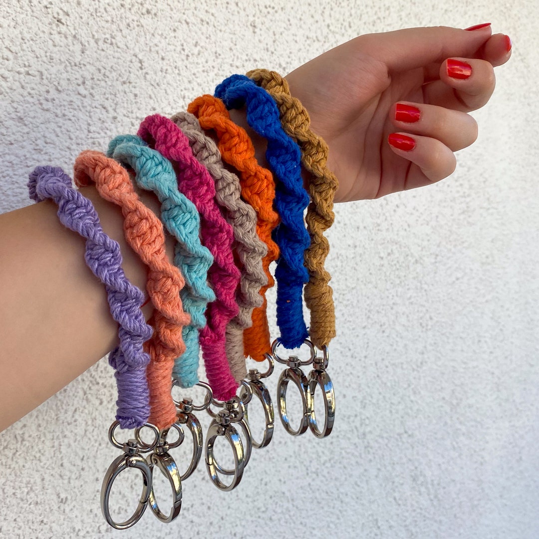 Macrame Crochet Wristlet Keychain | Stylish Boho Keychain With Heavy ...