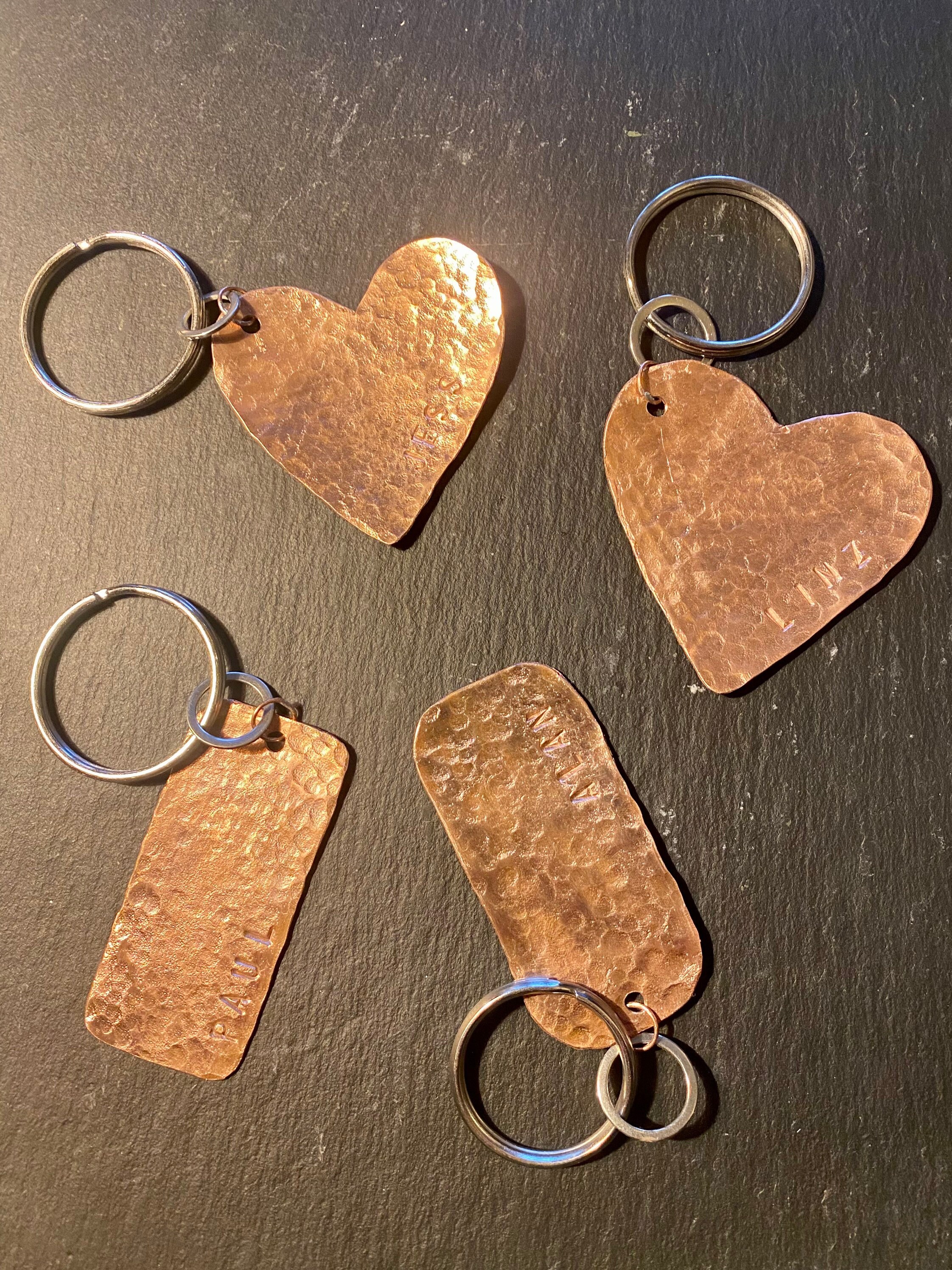 Handmade Recycled Copper Heart Shaped Key Ring - Etsy