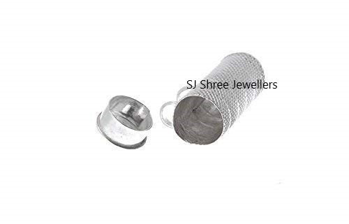 Pure Silver Tabiz/ Taweez Pendant for Men, Women, Boy & Girls Cylindrical Shape Tabiz With Black ...