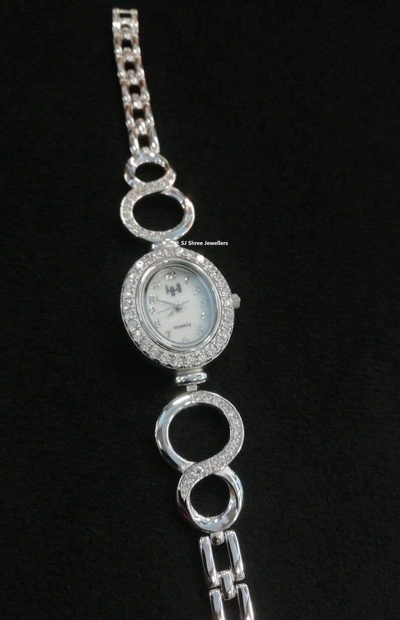 925 Sterling Silver Girls Ovel Shape Watch Unique Link Bracelet ...