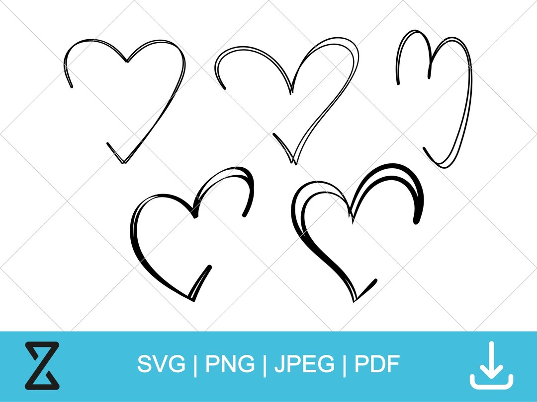 Heart Monogram Element Black Heart Svg Bundle Open Heart - Etsy