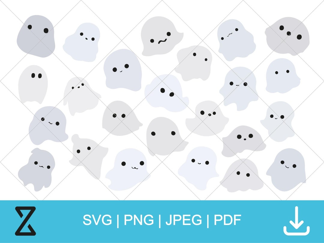 Halloween Ghost Clipart Cute Ghost Smile Watercolour Element - Etsy