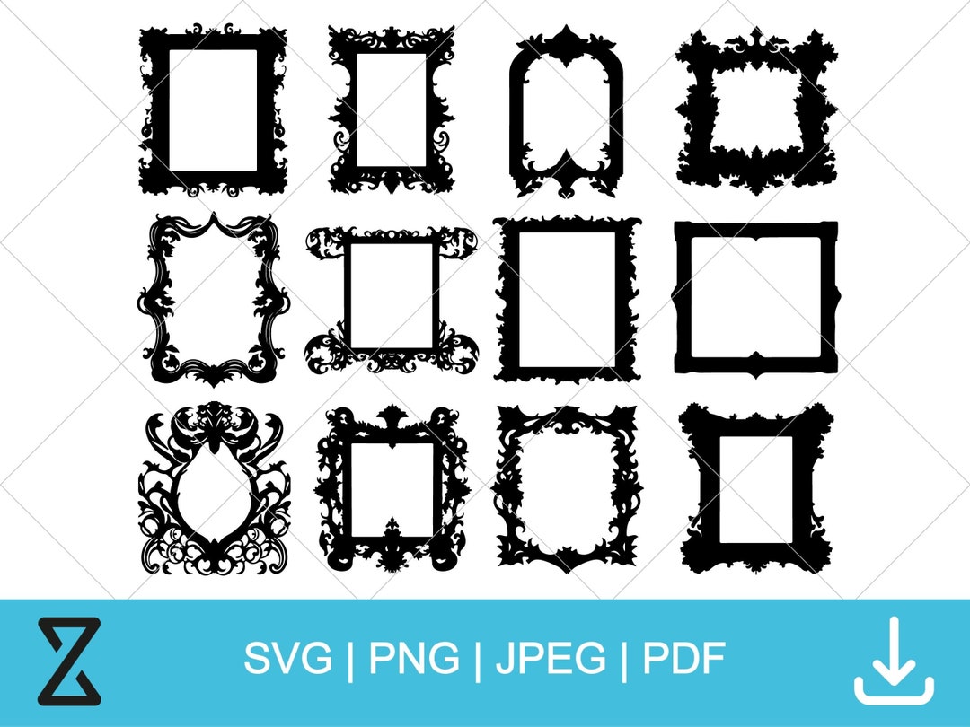 Vintage Frame Gothic Clipart Frame Black Oval Picture Frame Old ...