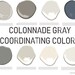 COLONNADE GRAY Coordinating Colors Interior Paint Palette - Etsy