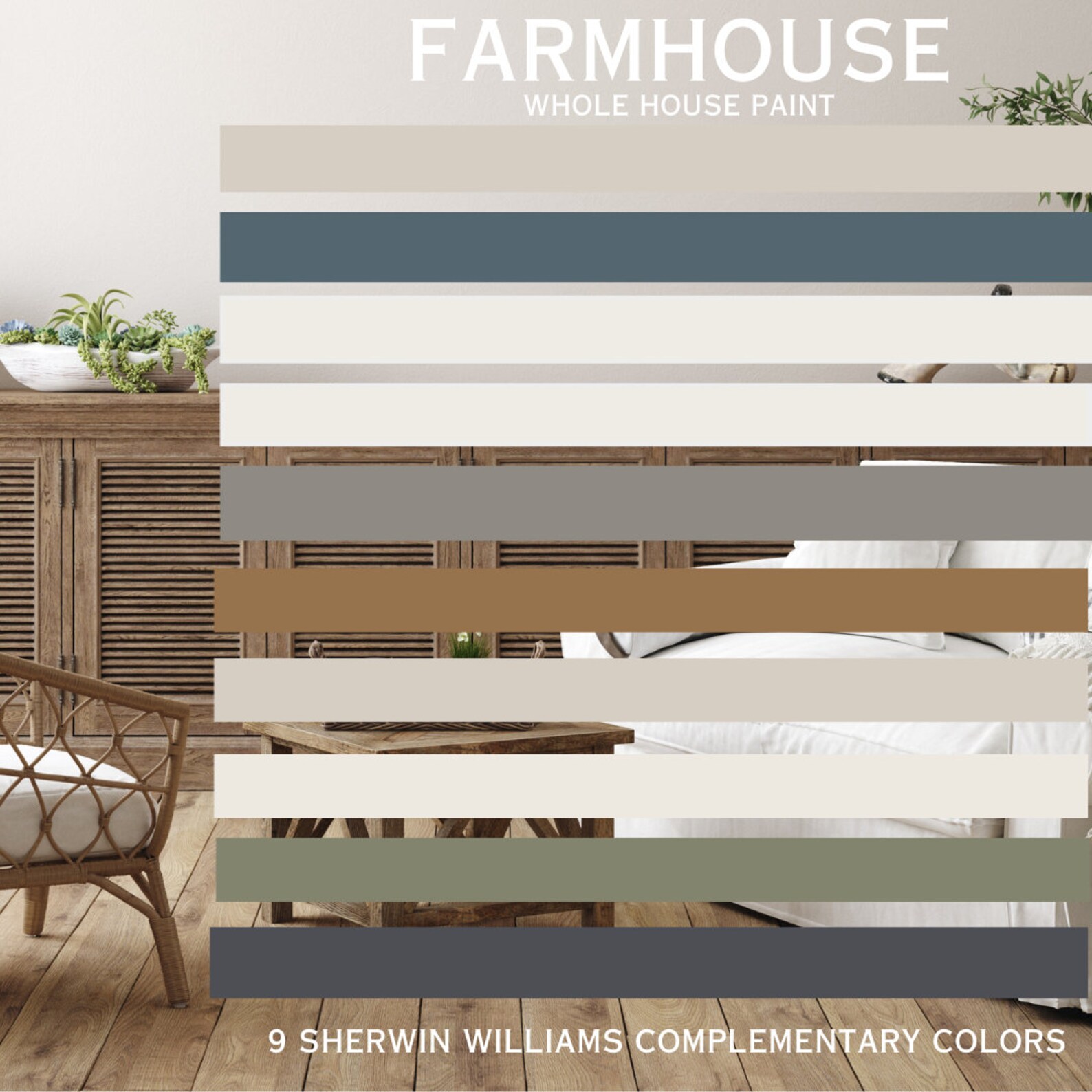 RUSTIC FARMHOUSE Sherwin Williams Interior Paint Palette -prepacked ...