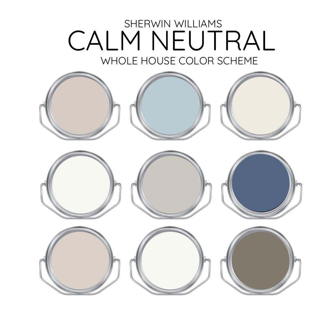 CALM NEUTRAL Coordinating Colors Modern Interior Home- Pre-packed Paint ...