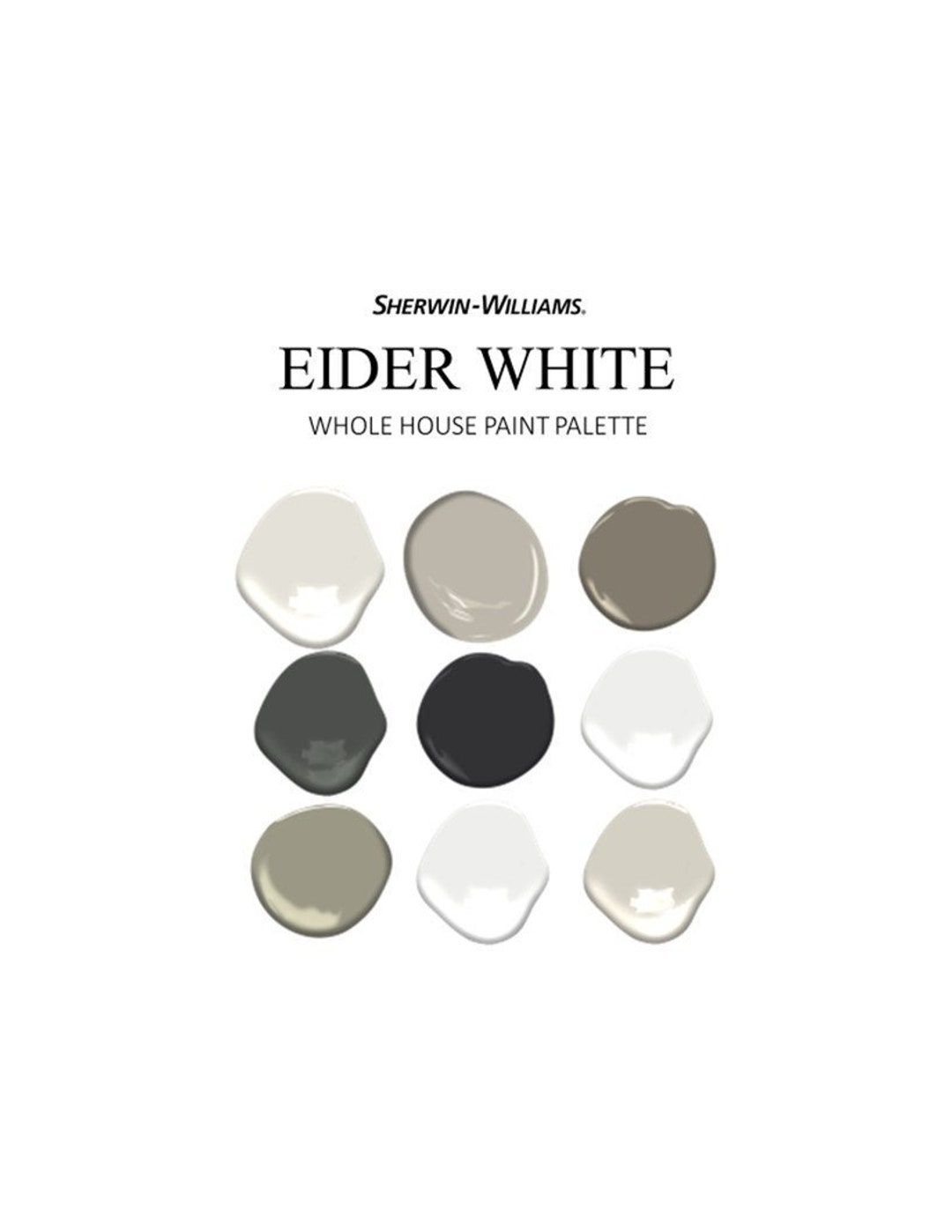 EIDER WHITE Coordinating Colors Modern Interior Home Pre-packed Paint ...