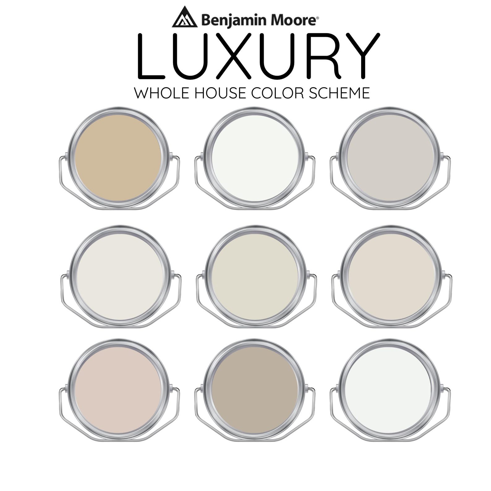 LUXURY Benjamin Moore Interior Paint Palette -prepacked Paint Palette ...