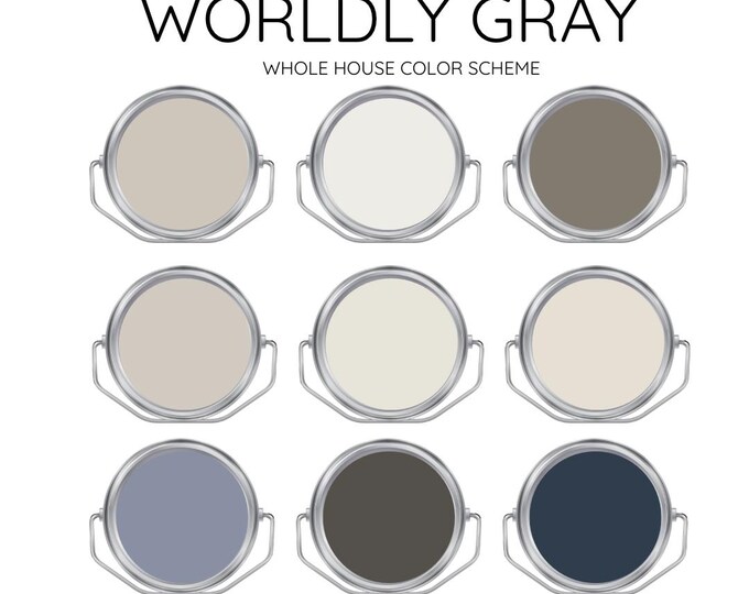 WORLDLY GRAY Coordinating Colors Modern Interior Home- Pre-packed Paint ...
