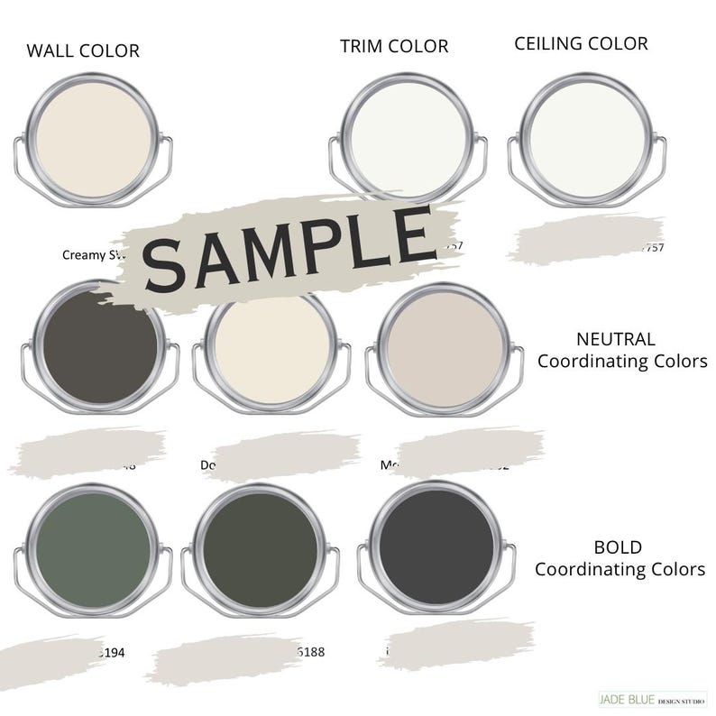CALM NEUTRAL Coordinating Colors Modern Interior Home- Pre-packed Paint ...