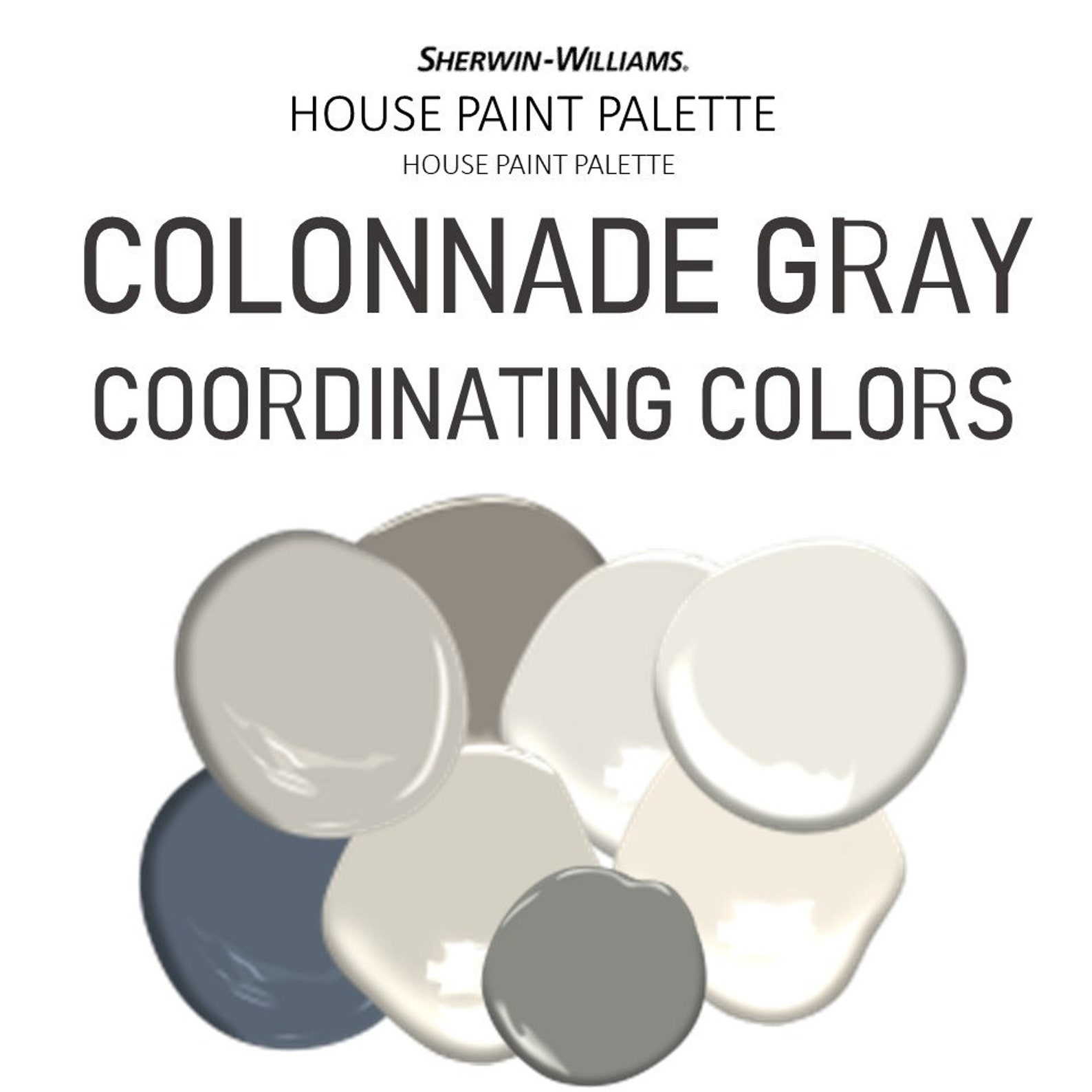 COLONNADE GRAY Coordinating Colors Interior Paint Palette - Etsy
