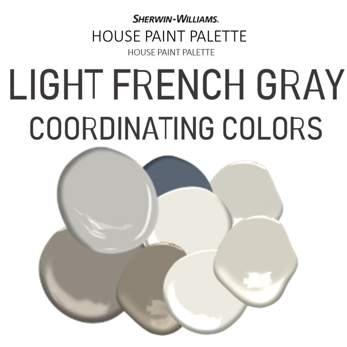 LIGHT FRENCH GRAY Coordinating Colors Modern Interior Home Pre-packed ...
