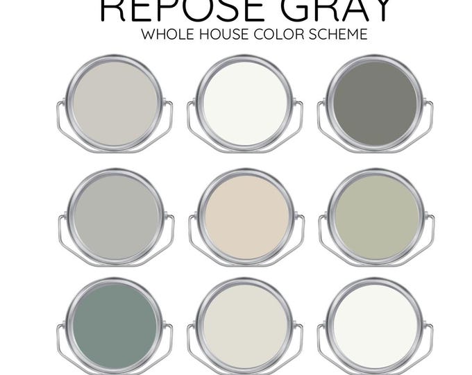 REPOSE GRAY Coordinating Colors Modern Interior Home- Pre-packed Paint ...