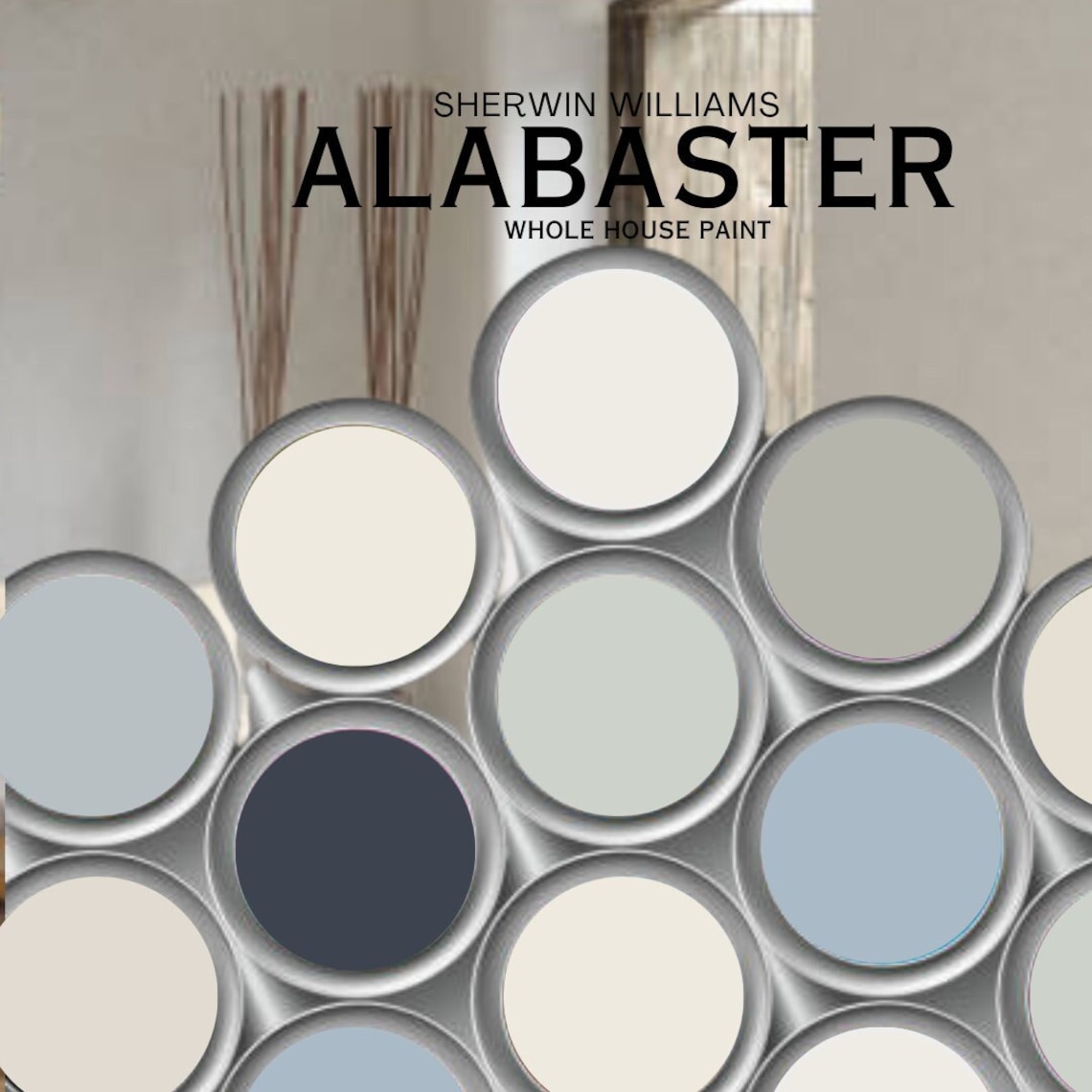 ALABASTER Coordinating Colors Modern Interior Home- Pre-packed Paint ...