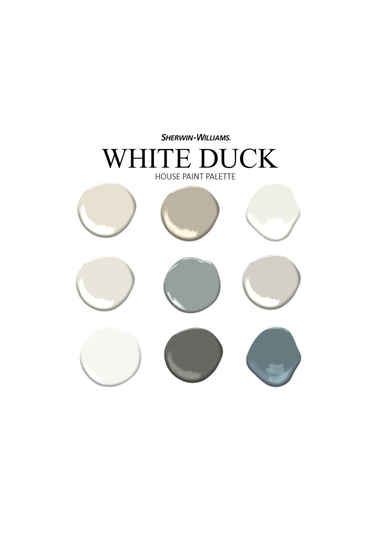 WHITE DUCK Sherwin Williams Interior Paint Palette Prepacked Paint ...