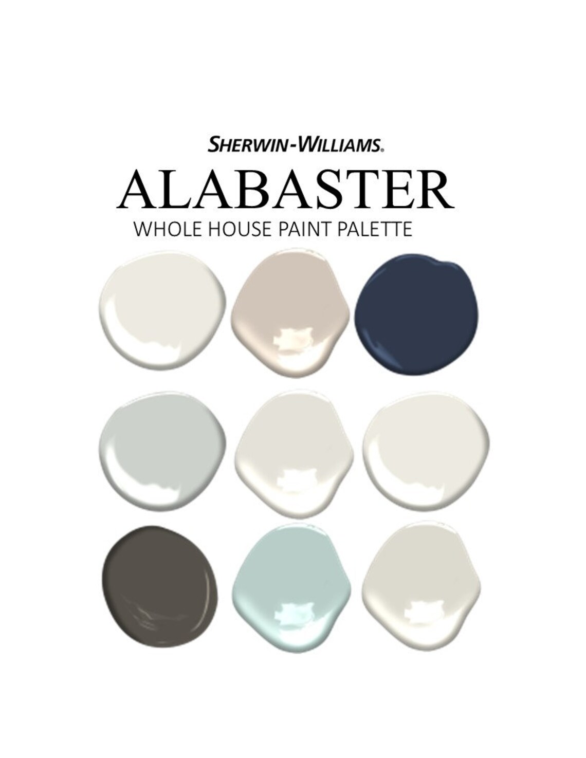 ALABASTER Coordinating Colors Modern Interior Home Pre-packed Paint ...