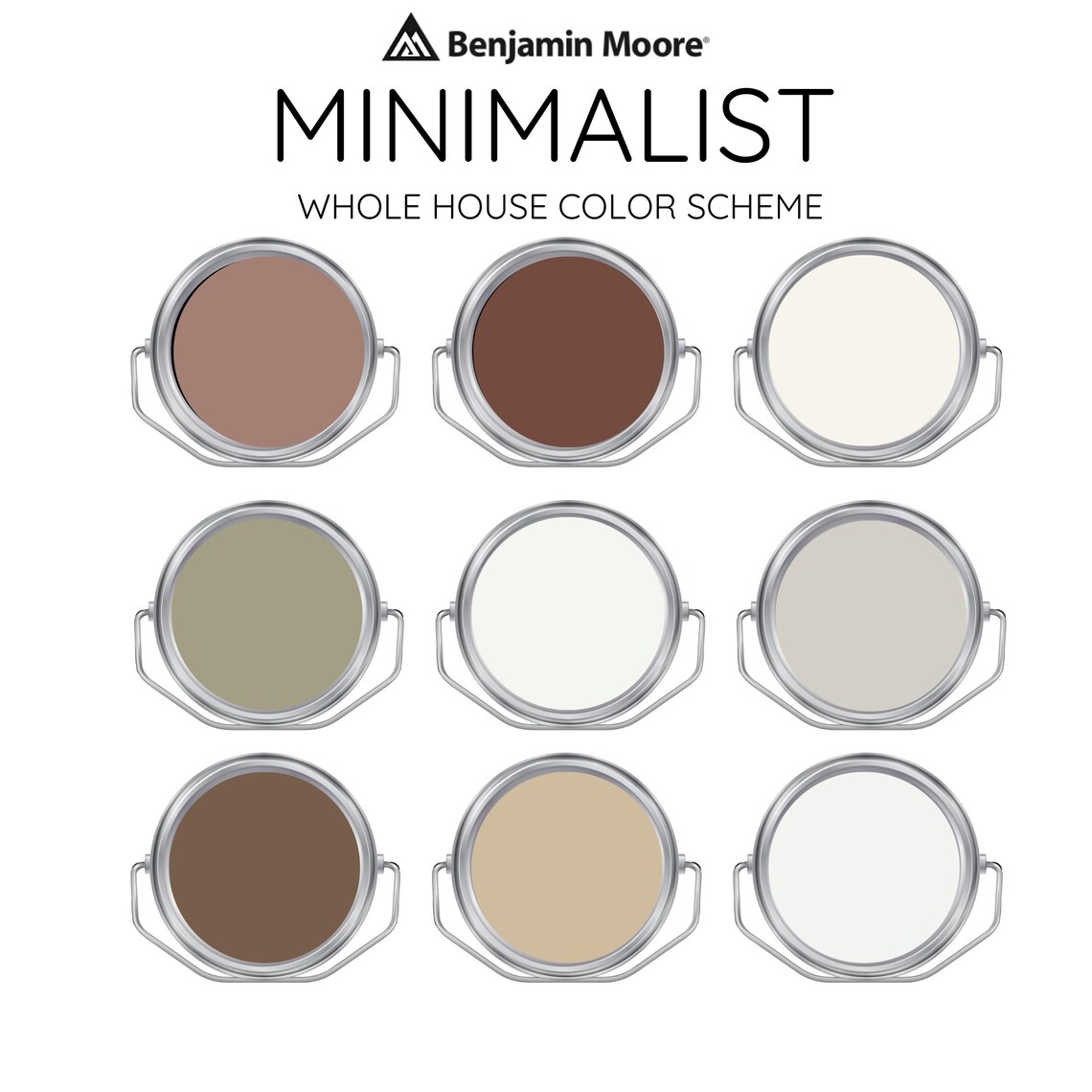 MINIMALIST Benjamin Moore Interior Paint Palette -prepacked Paint ...
