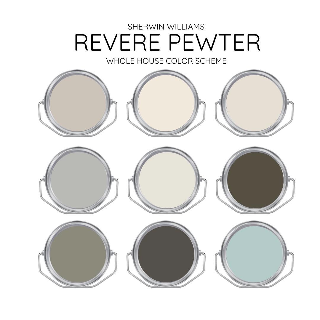 REVERE PEWTER Coordinating Colors Modern Interior Home- Prepacked Paint ...