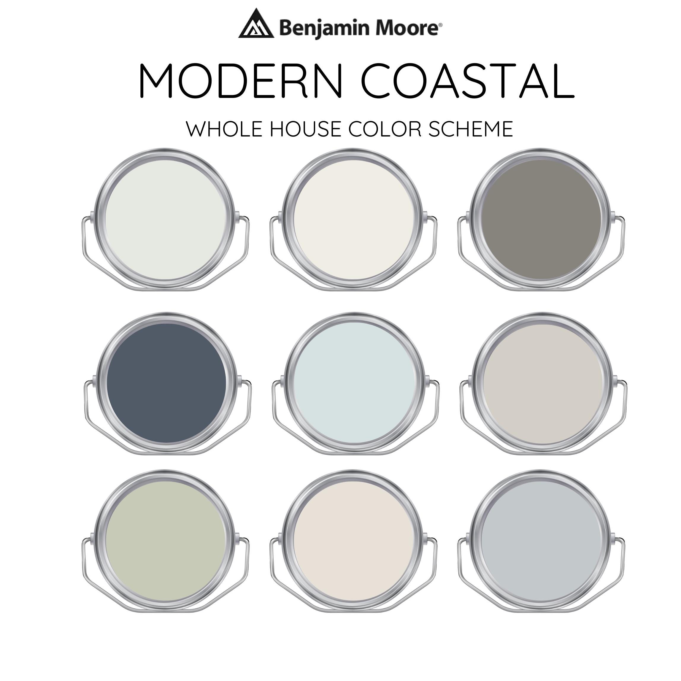 MODERN COASTAL Benjamin Moore Interior Paint Palette -prepacked Paint ...