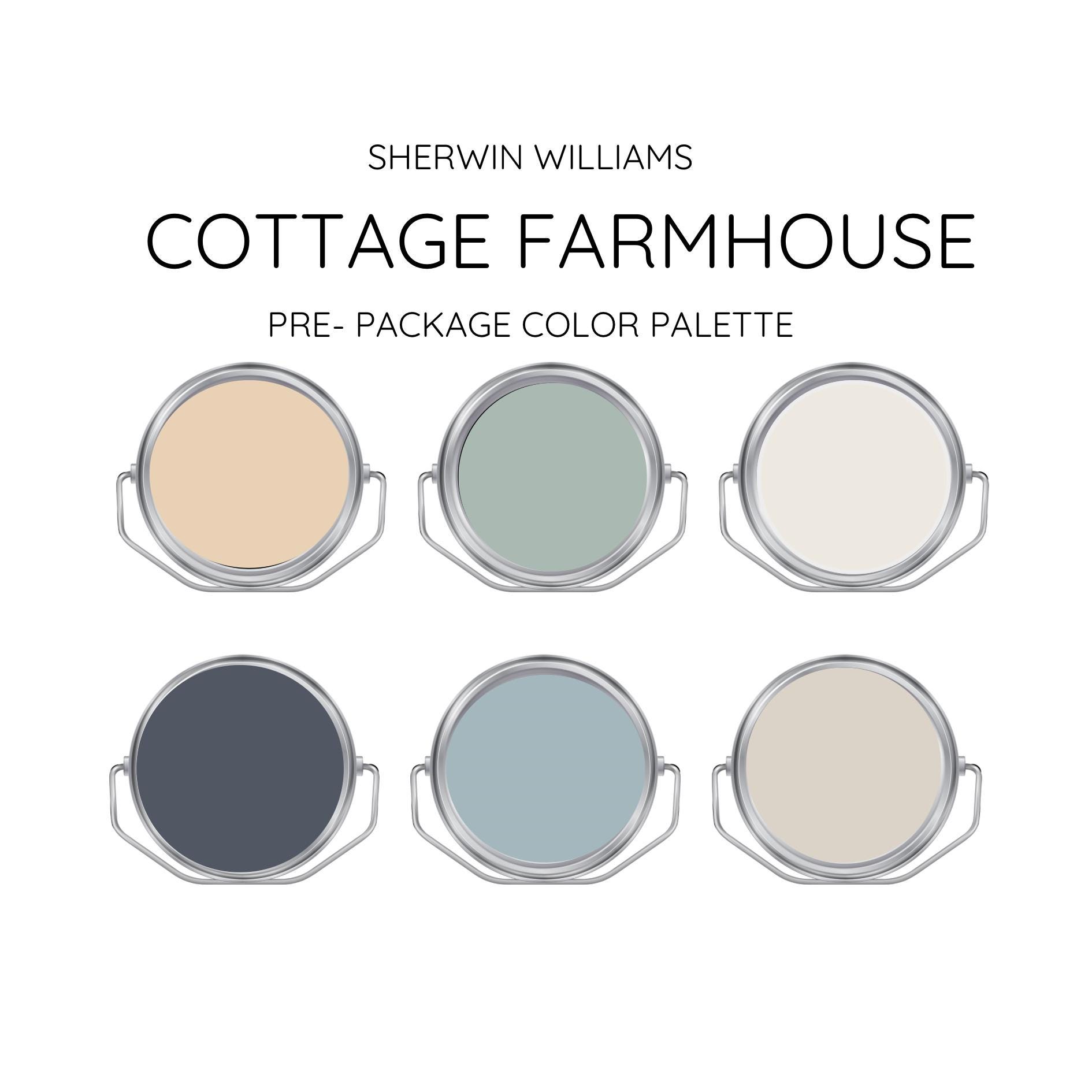 COTTAGE FARMHOUSE Coordinating Colors Modern Interior Home- Pre-packed ...